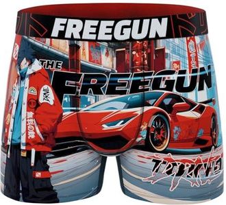 Freegun Boxer Homme Microfibre Collection Voiture (FR/ES, Alpha/Lettres, S, Taille Normale, Taille Normale, Rouge/Tokyo)