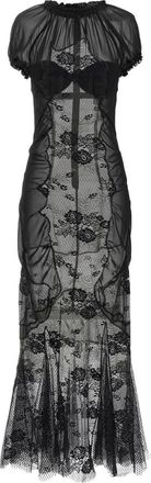The Attico Spitzen-T&uuml;ll-Midikleid - - Dresses - Damen - Schwarzk - M