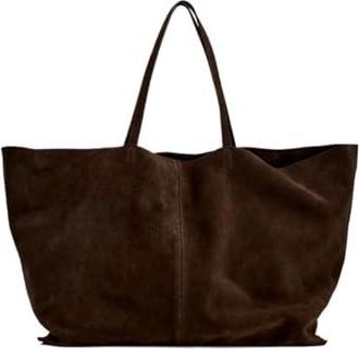 Generic Compatible avec le sac &agrave; bandouli&egrave;re simple for femme, de shopping tr&egrave;s grande capacit&eacute;, fourre-tout couleur unie(Coffee)
