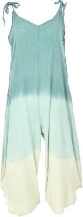 Guru Shop Batik Jumpsuit, Sommer Overall, Hosenkleid - Türkis/grün/beige, Damen, Synthetisch