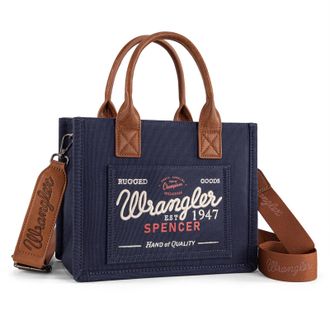 Montana West Wrangler Tragetasche f&uuml;r Damen, Retro, Leinen, Tragegriff oben, Geldb&ouml;rsen und Handtaschen, Blau - Blue Depths, Einheitsgr&ouml;&szlig;e