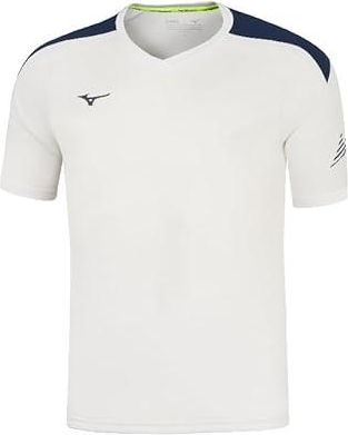 Mizuno Mznrb Tee T-Shirt, Blanc/Bleu Marine, XL Hommes
