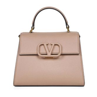 Valentino Garavani Femme, Sacs, Rose, Taille: ONE Size Sac en cuir Cannelle avec fermeture VLogo