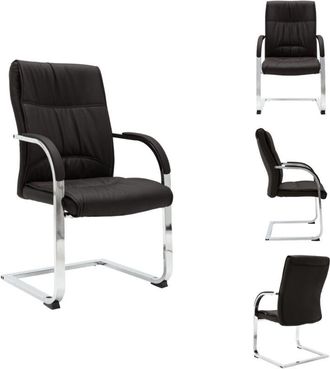 vidaXL Vidaxl - Freischwinger Bürostuhl Schwarz Kunstleder - Freischwinger Bürostuhl - Arbeitsplatzstuhl - Schreibtischstuhl - Bürobedarf - Ergonomischer