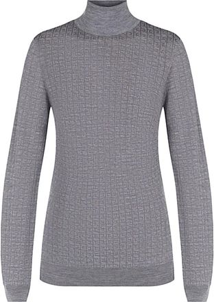 Elisabetta Franchi Femme, Pulls, Gris, Taille: 42 FR Maglia in lana micro-logo