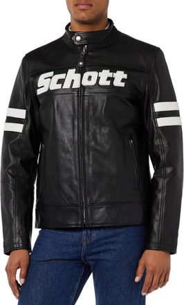 Schott NYC Herren Lcmotorvint Lederjacke, Schwarz, M