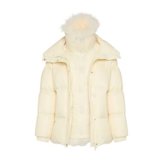Yves Salomon Mid-Length Daunenjacke - - Jackets - Damen - Beige - S