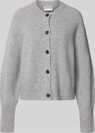 Jake*s Casual Strickjacke aus Wolle mit Rundhalsausschnitt