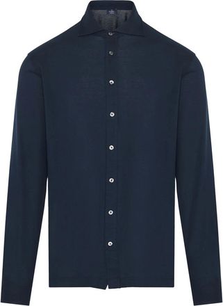 Barba Homme, Chemises, Bleu, Taille: 3XL Cotton Piquet Shirt