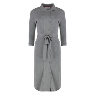 Thom Browne Gestricktes Kleid mit Hemdkragen - - Dresses - Damen - Grau - XS