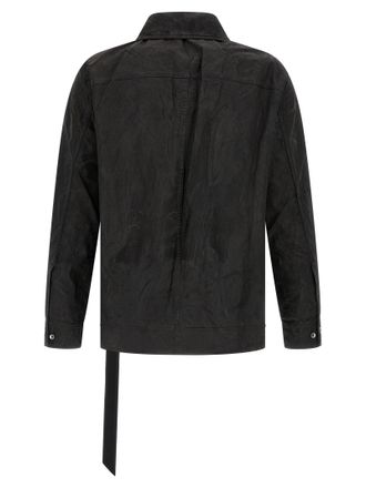 Rick Owens Mens Black Cotton Denim Jacket Clothing