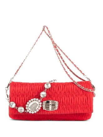 Miu Miu sac &agrave; ornements en cristal - Rouge