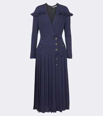 Alessandra Rich Robe midi en soie &agrave; motif jacquard