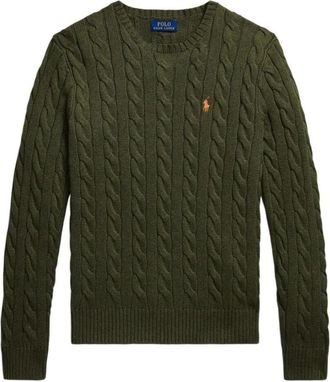Polo Ralph Lauren Homme, Pulls, Vert, Taille: XL Pull &agrave; col rond en maille torsad&eacute;e