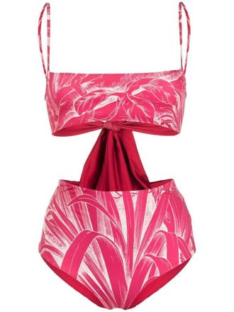 Red Valentino bikini &agrave; imprim&eacute; v&eacute;g&eacute;tal - Rose