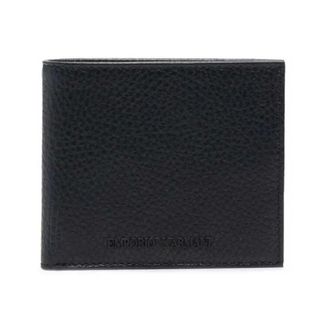 Emporio Armani Homme, Accessoires, Noir, Taille: ONE Size Portefeuille en Cuir Grain&eacute; avec Porte-Monnaie