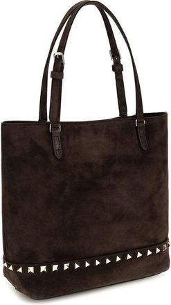 Valentino Garavani Womens Brown Calf Leather Bos Taurus Shoulder Bag