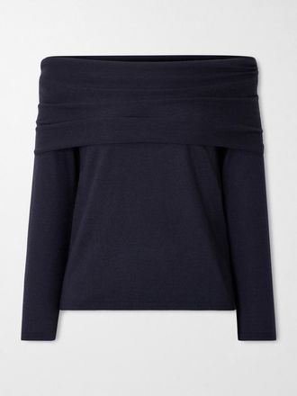 Max Mara Haut &Eacute;paules Nues En Cachemire &Agrave; Plis Faretra - Bleu