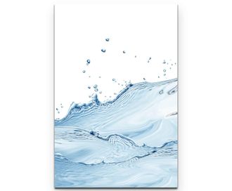 Paul Sinus Art Leinwandbilder | Bilder Leinwand 90x60cm Wasser auf wei&szlig;em Hintergrund