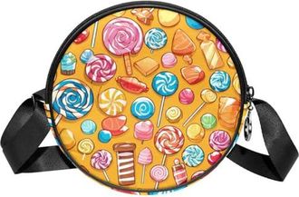 Generic Sac &agrave; bandouli&egrave;re Circle pour femme, petit sac &agrave; bandouli&egrave;re avec fermeture &eacute;clair, bretelles r&eacute;glables, sac &agrave; main rond d&eacute;contract&eacute; pour femmes et fi