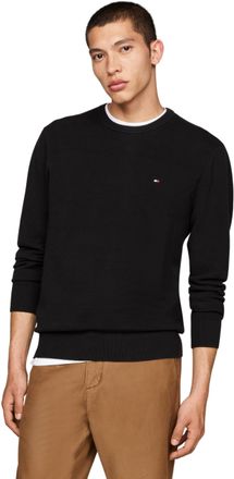 Tommy Hilfiger Herren Pullover Essential Structure Crew Neck Regular Fit, Schwarz (Black), XXL