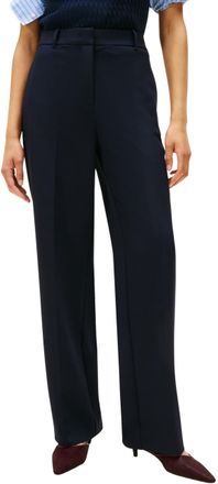 Tommy Hilfiger Damen Stoffhose Punto Slim Straight Fit, Blau (Dark Night Navy), 44