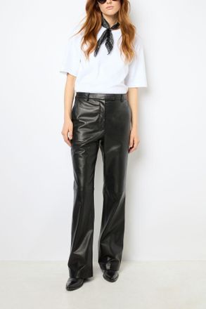 Gerard Darel Pantalon droit en cuir - NOOR - Noir