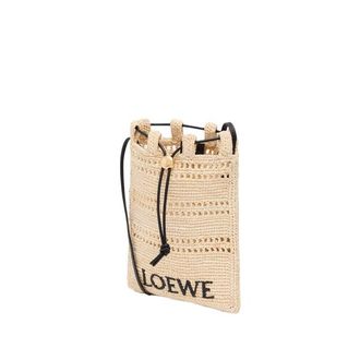 Loewe Pochette bandouli&egrave;re en raphia et cuir