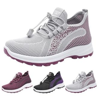 Generic Chaussures de marche &agrave; enfiler pour femme en maille respirante et l&eacute;g&egrave;re - Baskets orthop&eacute;diques d&eacute;contract&eacute;es pour femme - Coupe large - Antid&eacute;rapant
