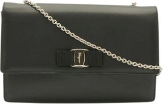 Ferragamo Pre-owned Vara Leather Shoulder Bag - Femme - Pre-owned - Noir - Taille: ONE Size