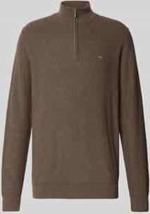 Fynch-Hatton Strickpullover mit Troyer-Kragen