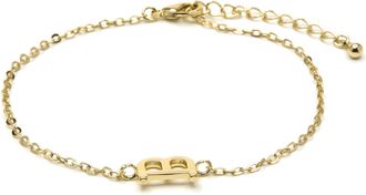 Luxenter Alphabet-Armband mit 18-karätigem Gold - Buchstabe B, Einheitsgröße, Metall, Ohne Edelstein