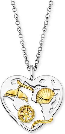 Engelsrufer Damen Halskette Aloha aus Sterling Silber mit Bicolor Herz Anhänger - Karabinerverschluss - in zwei Längen verstellbar - nickelfrei