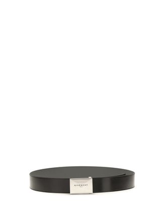 Givenchy Mens Reversible Leather Belt Black-Grey Calf Bos Taurus E Braces Black/grey