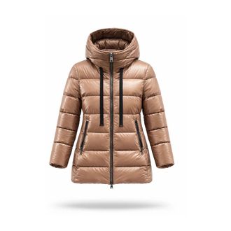 Emma & Gaia Femme, Vestes, Brun, Taille: 42 FR Piumino svasato imbottito