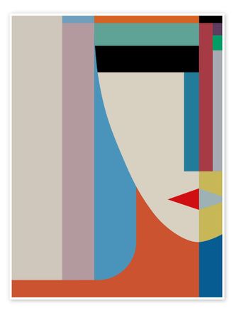 Posterlounge Absolutes Gesicht Poster von THE USUAL DESIGNERS 50 x 70 cm Bunt Wandbilder Wanddeko