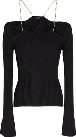 8 by YOOX SWEETHEART-NECK RIBBED KNIT TOP