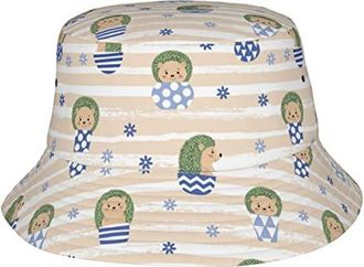 Generic Casual Chapeau de Plage Cactus hérisson Chapeaux de Soleil de Plage Funky Été Bouchon De Seau pour Camping Outdoor Vacances