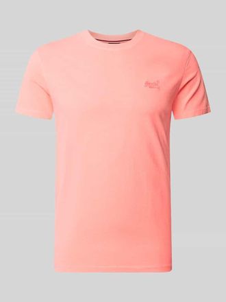 Superdry T-Shirt mit Rundhalsausschnitt und Label-Stitching