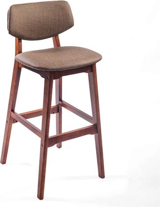 Generic 25/29 Zoll Barhocker mit Gepolstertem Sitz, Fu&szlig;st&uuml;tze und Braunen Holzbeinen f&uuml;r K&uuml;che, Kneipe, Caf&eacute;, Terrasse - Maximale Belastung 440 Lbs