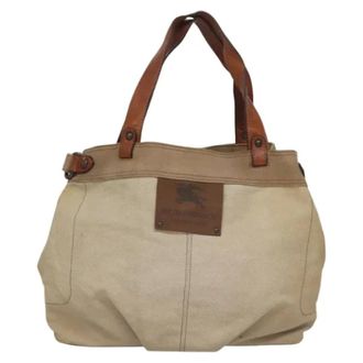 Burberry Pre-owned Toile sacs-main - Femme - Pre-owned - Beige - Taille: ONE Size