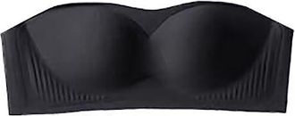 Generic Soutien-gorge sans bretelles antid&eacute;rapant avec fil push-up confortable pour femme, Noir, D
