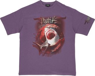 Phobia Archive Homme, Tops, Violet, Taille: XS Shark Print Tee