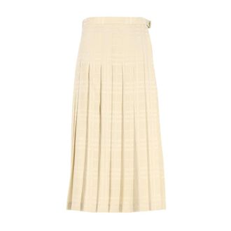 Burberry Seiden-Midi-Kilt - - Skirts - Damen - Beige - S