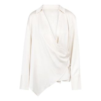 Helmut Lang Femme, Blouses et Chemises, Blanc, Taille: 40 FR Chemise Crois&eacute;e avec Col Pointu