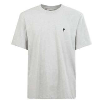 Ami Homme, Tops, Gris, Taille: L T-shirt Minimaliste Classique en Coton