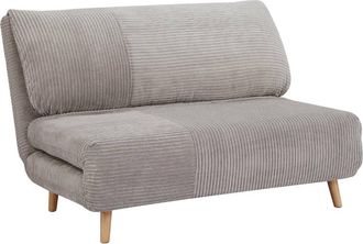 Vente-Unique Schlafsofa 2-Sitzer - Cord - Hellgrau - PALULA