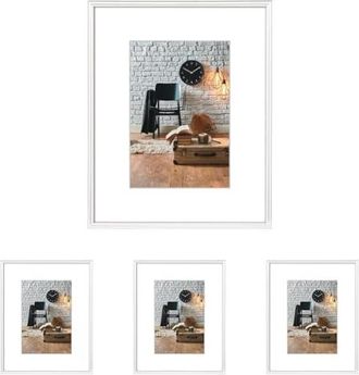 Hama Bilderrahmen Sevilla, 15 x 20 cm mit heraustrennbarem Einleger 10 x 15 cm als Passepartout nutzbar, hochwertiges Glas, Kunststoff Rahmen, zum Aufh&auml;nge