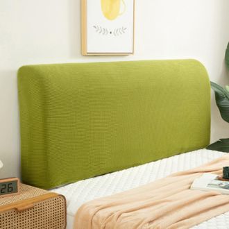 Generic Samtstoff Bettkopfteil Bezug Stretch Universal Passform Ganzj&auml;hriger staubdichter Schutz Kopfteil Bezug f&uuml;r Moderne Schlafzimmereinrichtung Gr&uuml;n 210-2