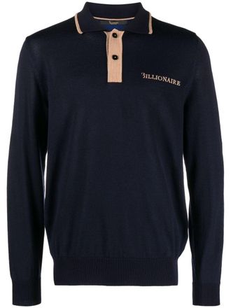 Billionaire Boys Club polo en mérinos à logo brodé - Bleu
